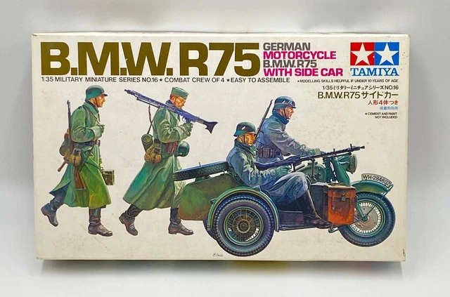 BMW R75 GERMAN Motorcycle BMW R75 with Side Car Tamiya | No. MM116 | 1: ...