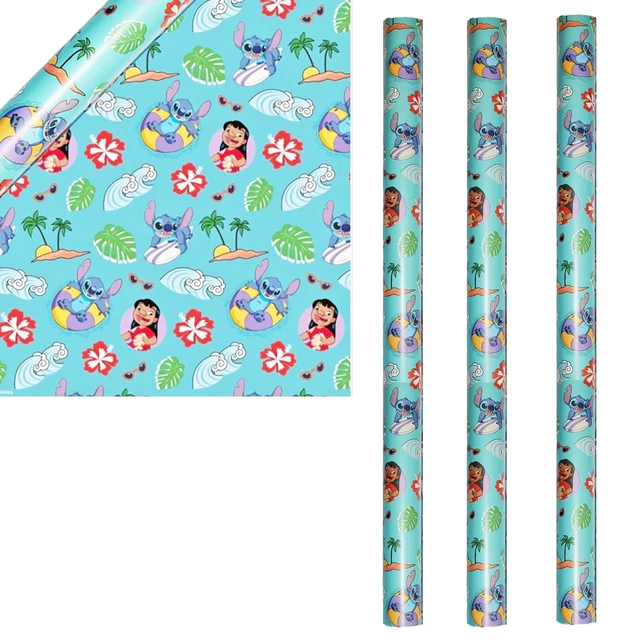 DISNEY STITCH BIRTHDAY Wrapping Paper 3 x 2M Rolls Gift Wrap £8.99 ...