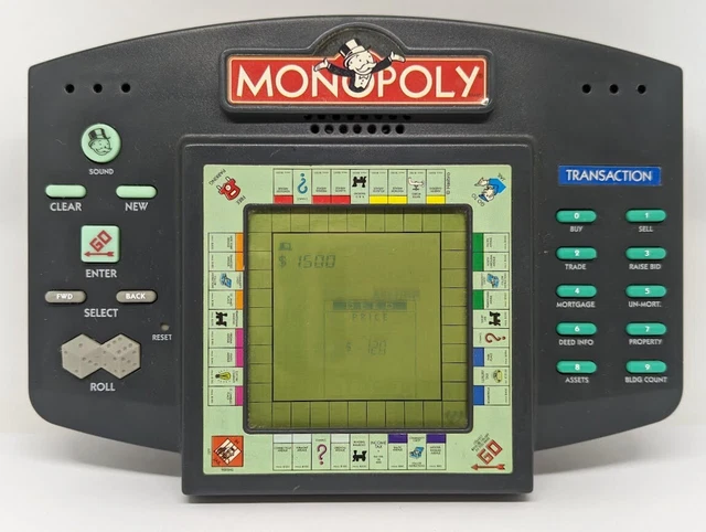 MONOPOLY HANDHELD GAME 1997 Electronic Talking Travel Hasbro Video Game ...
