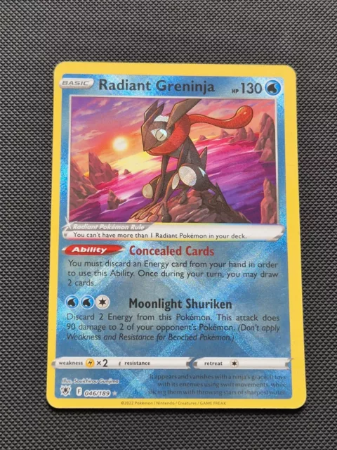 POKEMON TCG SWSH: Astral Radiance Radiant Greninja 046/189 Rare Shiny ...