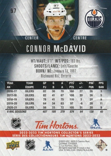 CONNOR MCDAVID (OILERS) 2022/2023 Tim Hortons Series Card - Card Number ...