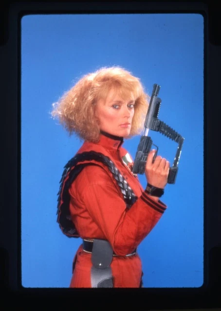 SYBIL DANNING V Sexy Profile holding gun TV Sci Fi Original 35mm ...