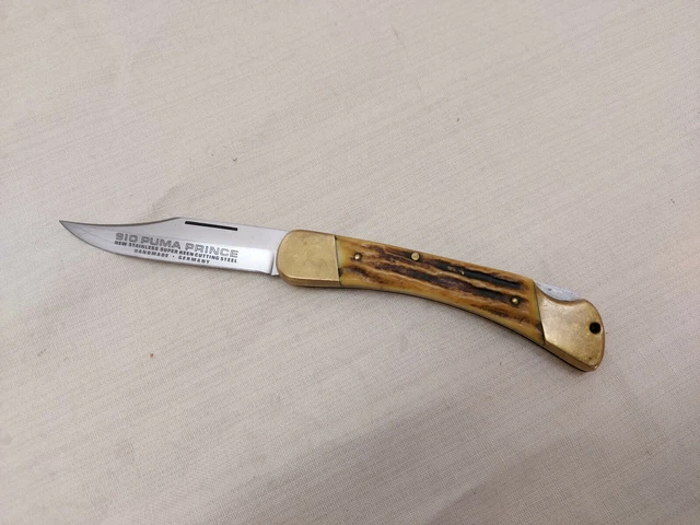 PUMA 910 PRINCE Taschenmesser Hirschhorn Klappmesser Jagdmesser 14081 ...