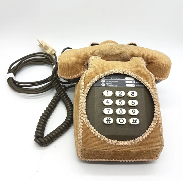 ANCIEN TÉLÉPHONE FIXE à touche avec Coque vintage Socotel S63 Kaki ...
