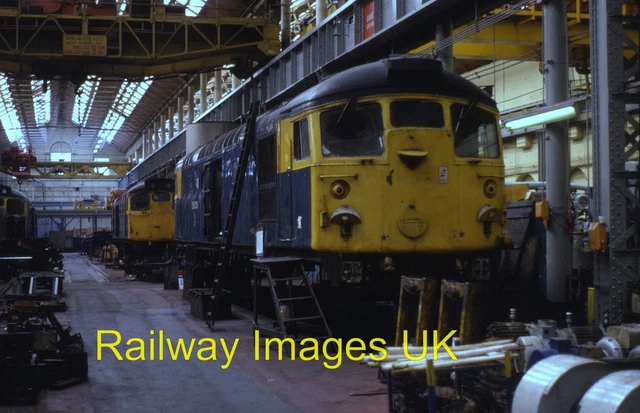 RAILWAY PHOTO - 05.06.82 Glasgow St Rollox Works 26028 Class 26 BR Blue ...