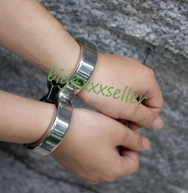 STAINLESS STEEL HANDCUFFS Anklets Pillory Restraints Shackle Body Wrist ...