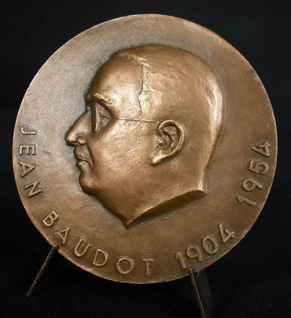 MÉDAILLE HOMMAGE À Jean Baudot médecin Poumon coeur 1954 1969 medic ...