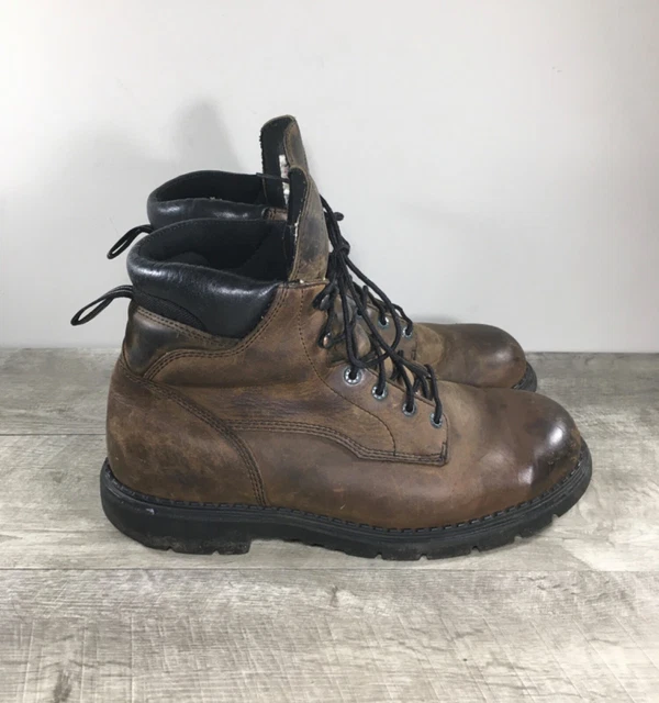 MENS RED WING Shoes 406 Soft Toe Brown Leather Work Waterproof Boots ...