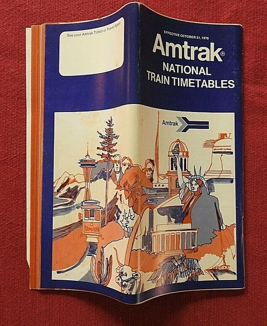 1976 AMTRAK &HIGH Speed Rail" National Train Timetables Schedule Nice £ ...