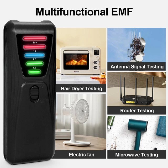 LED MAGNETIC FIELD Detector EMF Meter Portable Electromagnetic ...