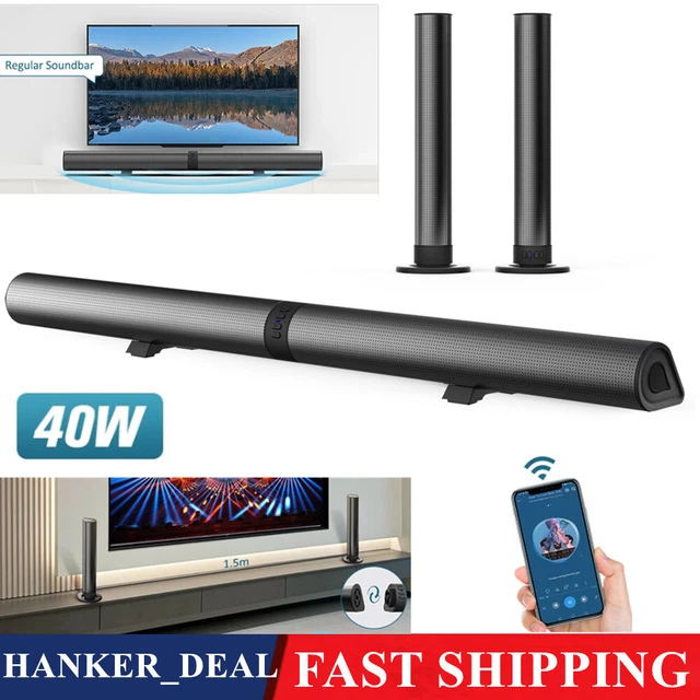 40W WIRELESS SPEAKER Detachable TV Soundbar Subwoofer TWS Surround ...