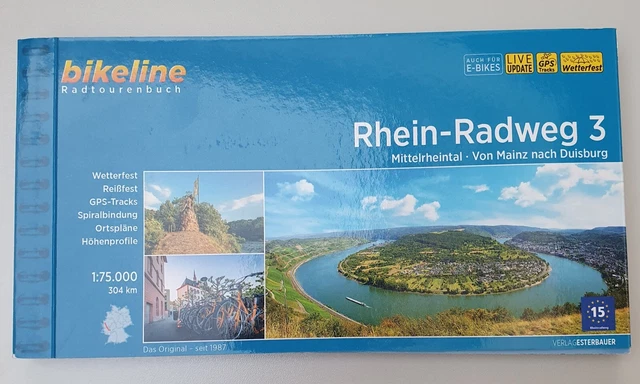 BIKELINE RHEIN-RADWEG 3 von Mainz - Duisburg 2023 Neuwertig ISBN 9783711100900 EUR 9,00 ...