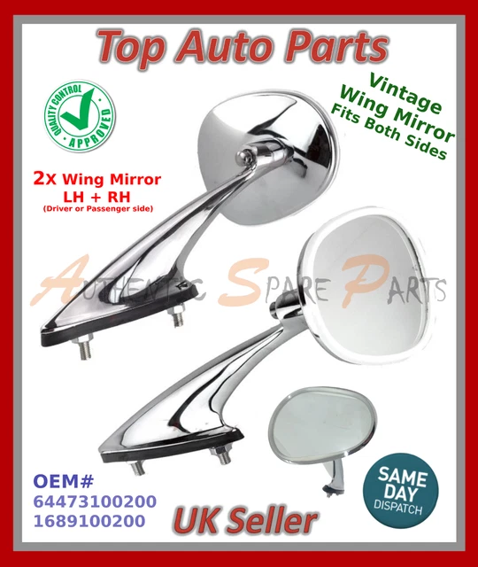 FOR PORSCHE 356 Oval Exterior Mirror Rear Veiw Mirror Both Side Left ...