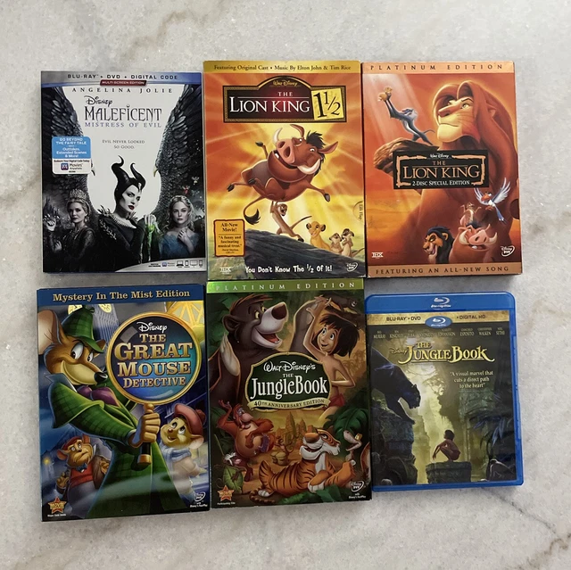 WALT DISNEY DVD lot, The Jungle Book, The Lion King, The Great Mouse ...