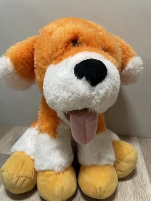 BUTLINS “RAINBOW” ORANGE & White Dog Soft Plush Holiday Mascot Toy 9” £ ...