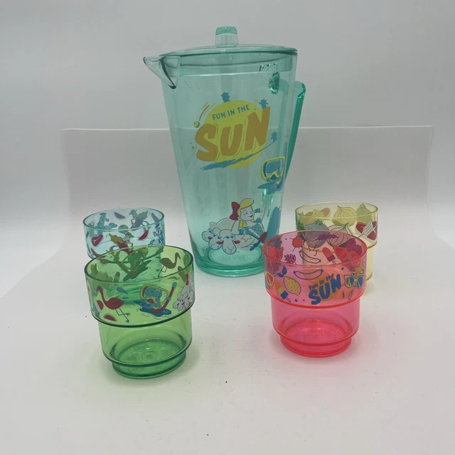 DISNEY PIXAR TOY Story Fun in the Sun Pitcher and Cup 5pc Set Nice ...