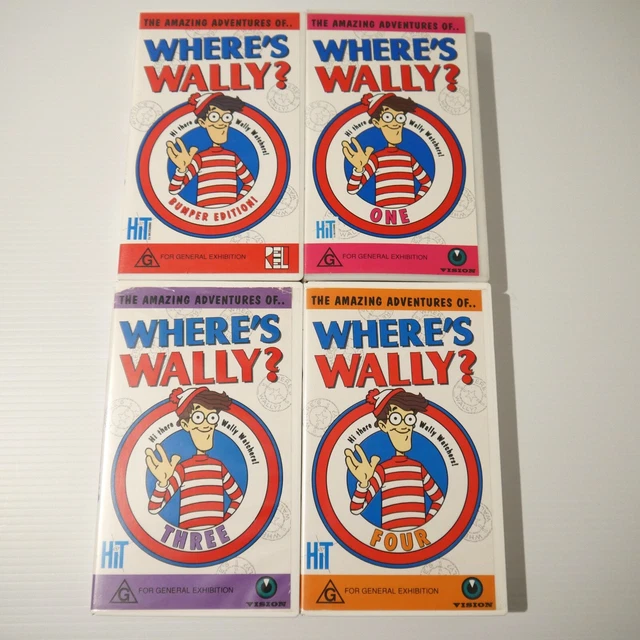 WHERE'S WALLY? VOLUME 1 3 4 & Bumper Edition VHS Video Tape Bundle PAL ...