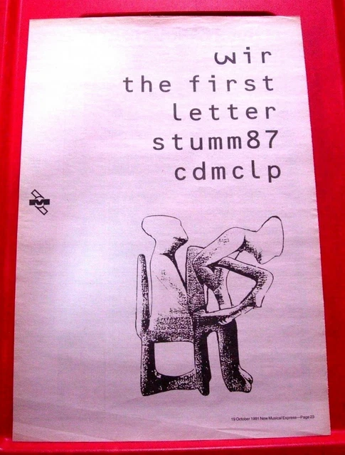 WIR/WIRE THE FIRST Letter Vintage ORIG 1991 Press/Magazine ADVERT ...