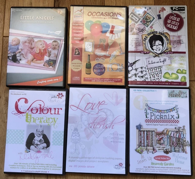 CRAFT CD AND DVD Bundle X 6 for PC Only Polkadoodles Crafters Companion ...