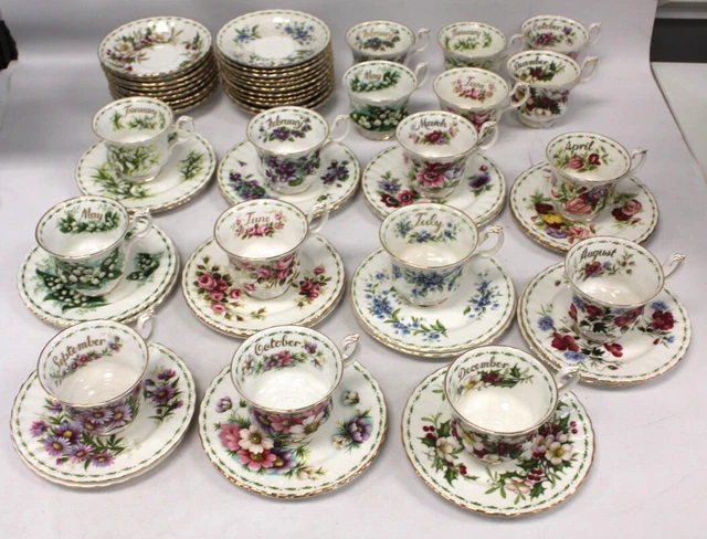 ROYAL ALBERT &BLUME des Monats" großes Bone China Tafel-/Teeservice Set ...