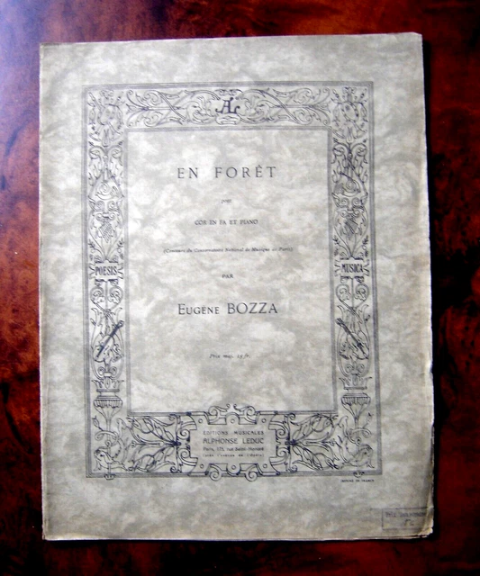 PARTITION ANCIENNE 1941 En forêt pour cor & piano par Eugène Bozza 1 ...