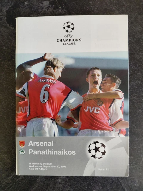 ARSENAL FC PROGRAMMES bundle Champions league 1998, EC 1991, Friendly ...