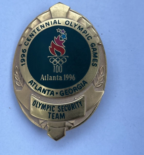 1996 CENTENNIAL OLYMPIC Games Security Team Badge Atlanta Georgia 100 £ ...