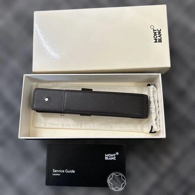 MONT BLANC LEATHER Fountain Pen Case Complete with inner and outer box ...