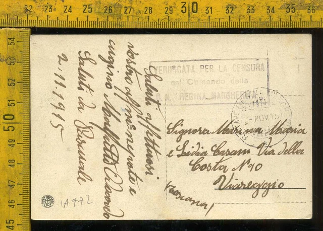 PRIMA GUERRA FRANCHIGIA Posta Militare Marina Nave Regina Margherita ia 772 EUR 15,49 - PicClick FR