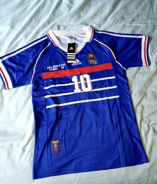 MAILLOT FRANCE 98 #10 Zidane Coupe Du Monde Équipe De France Neuf Rétro 🇫🇷 EUR 39,90 - PicClick FR
