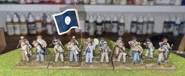 19 X PERRY Miniatures 28mm ACW Confederate Infantry Painted £52.50 ...