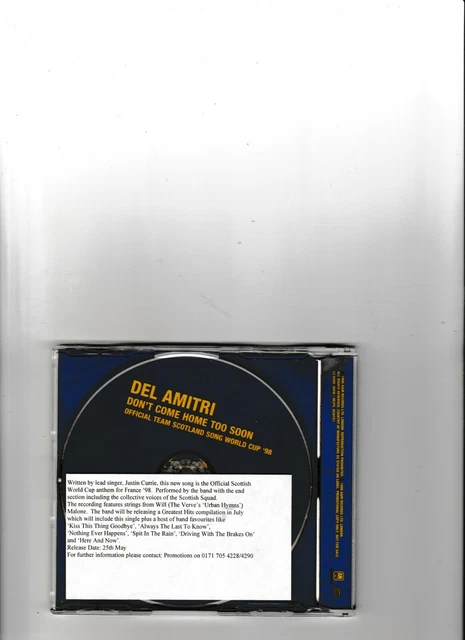 DEL AMITRI- DON'T Come Home Too Soon UK promo cd single EUR 7,03 ...
