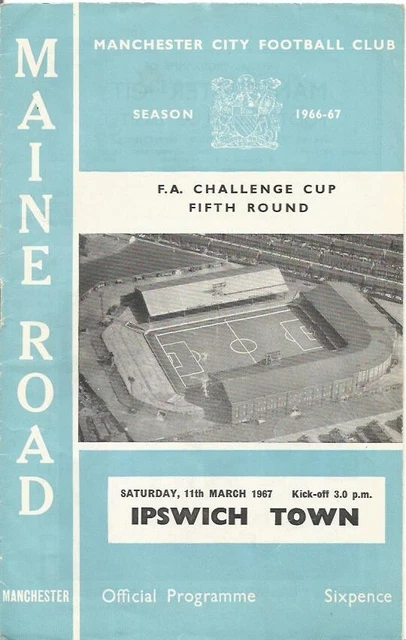 MANCHESTER CITY V IPSWICH TOWN 11th MARCH 1967 EUR 3,79 - PicClick IT
