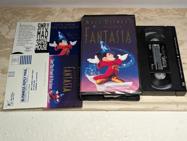 COMPLETE 1991 WALT Disney's Fantasia VHS Tape Vintage Box Original ...