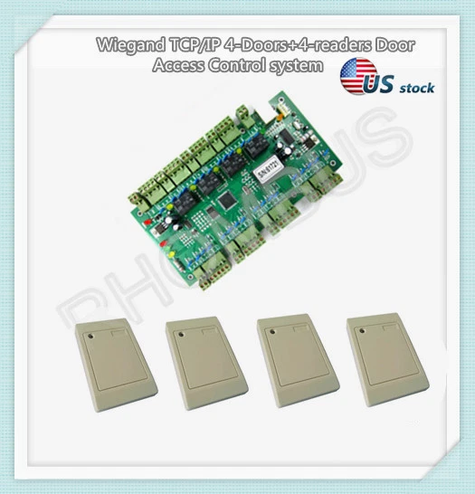 4 DOORS ACCESS Control Board Access Control Panel+4 RFID Readers+Free ...