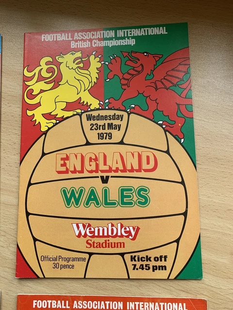 A COLLECTION OF 4 England V Wales Football Programmes Wembley 1973-1983 ...