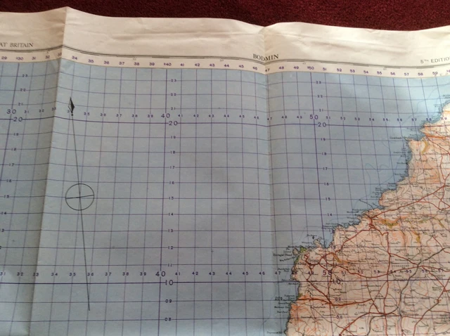WW2 OFFICIAL BRITISH Army Map 1940 Bodmin, Cornwall, 2nd War Revision ...