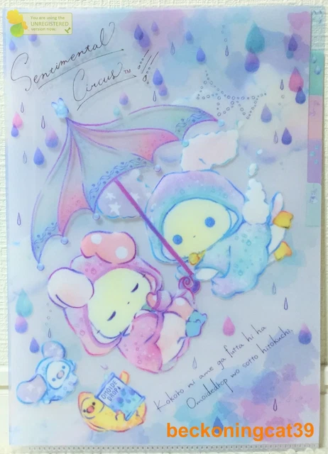 CARTELLA FILE FORMATO A4 San-X Character Sentimental Circus 5 tasche ...