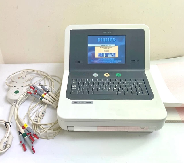 PHILIPS TC30 COLOUR *Touchscreen* Elettrocardiografo Ecg Ecg Ecg + 12 ...