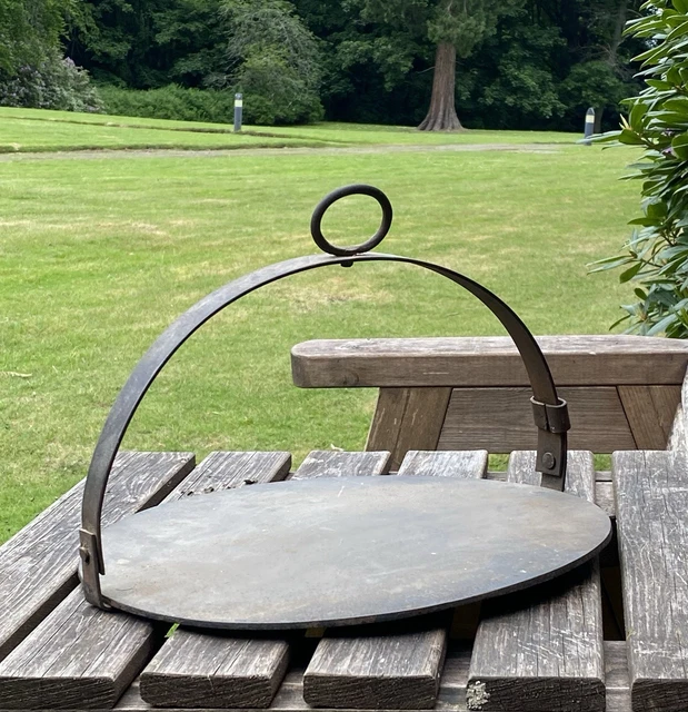 ANTIQUE VICTORIAN CAST Iron Hanging Griddle Plate Skillet 14” diameter ...