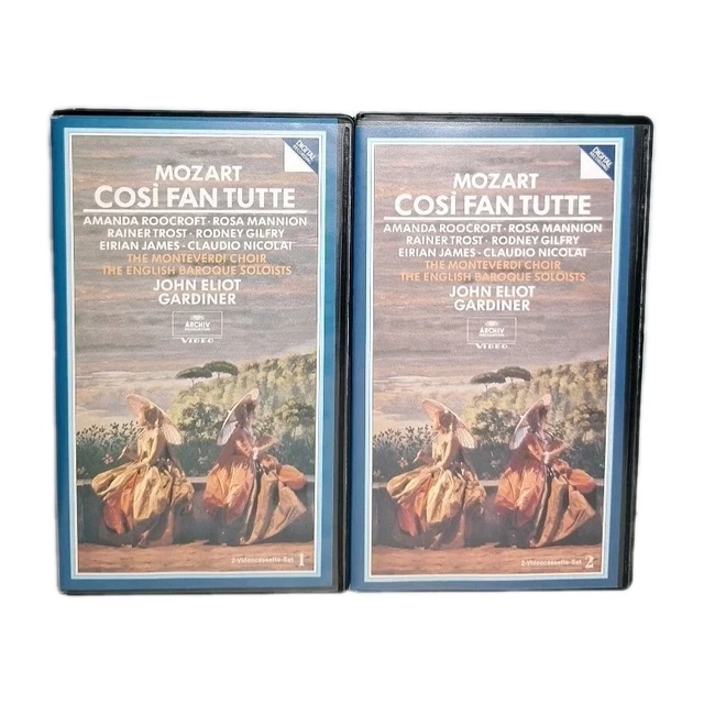 MOZART COSI FAN Tutte VHS 2-Video Set John Eliot Gardiner Monteverdi ...