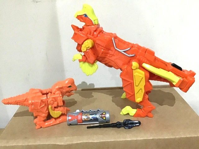 POWER RANGERS DINO Charge Oviraptor Orange Zord + No17 Dino Charger ...