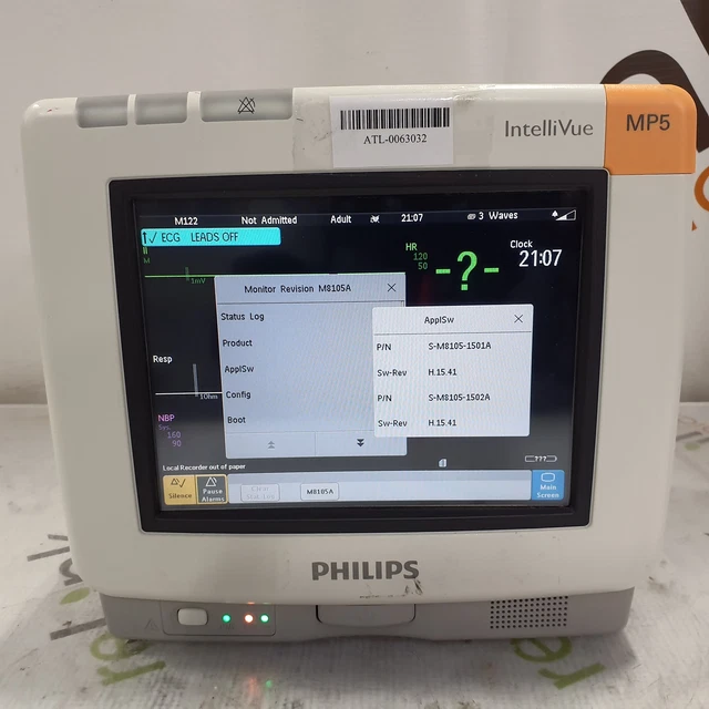 PHILIPS INTELLIVUE MP5 - ECG, Fast SpO2, NIBP Patient Monitor £193.70 ...