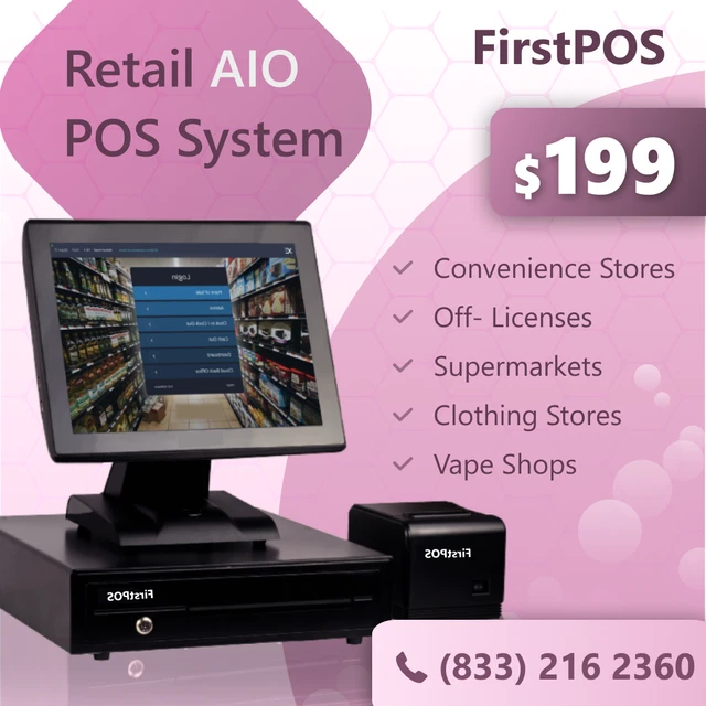 15'' TOUCHSCREEN POS Cash Register Till System for all Retail Shops ...