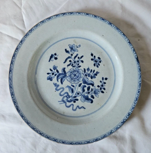 ANTIQUE CHINESE BLUE & White Plate Circa 18Th Century (O) £120.00 ...