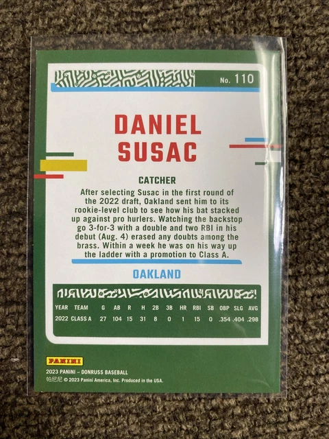 CARTE DE BASEBALL parallèle jaune Daniel Susac Athletics 2023 Panini ...