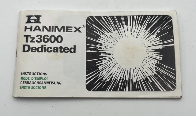 HANIMEX TZ3600 DEDICATED Flash Unit Manual SLR Photography £3.43 ...