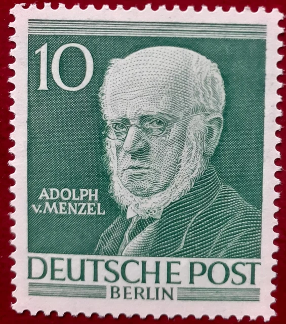 BRIEFMARKEN BERLIN MÄNNER Adolph von Menzel 1952 Maler Eisenwalzwerk ...