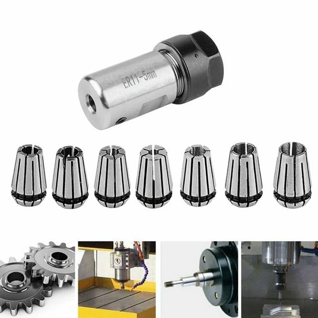7 PIÈCES ER11 collets robustes avec extension porte-arbre moteur ER11A ...