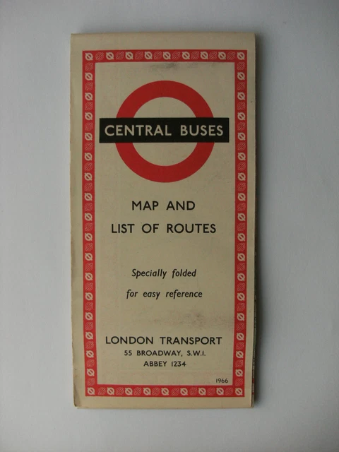 1966 LONDON TRANSPORT Central Buses Route Map No 2 (Shop Ref LC6) £3.95 ...